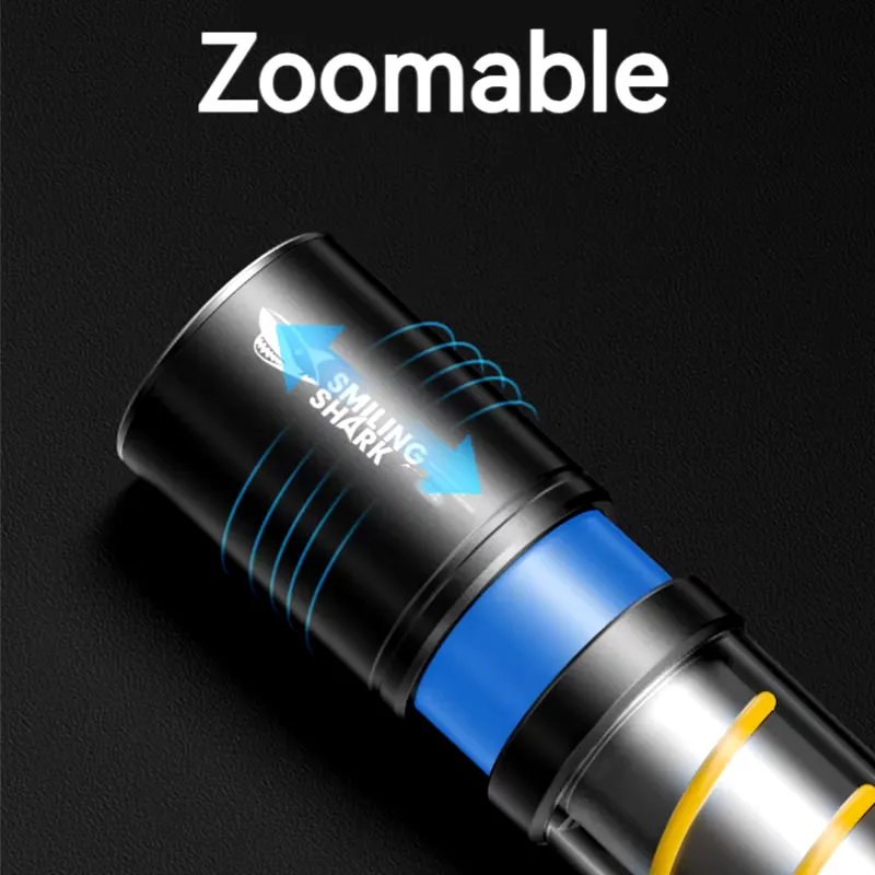 Smiling Shark SD5241 M60 Super Bright Mini Rechargeable Zoomable LED ...